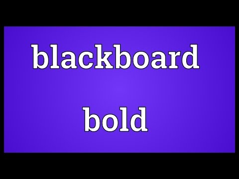 Blackboard bold Meaning