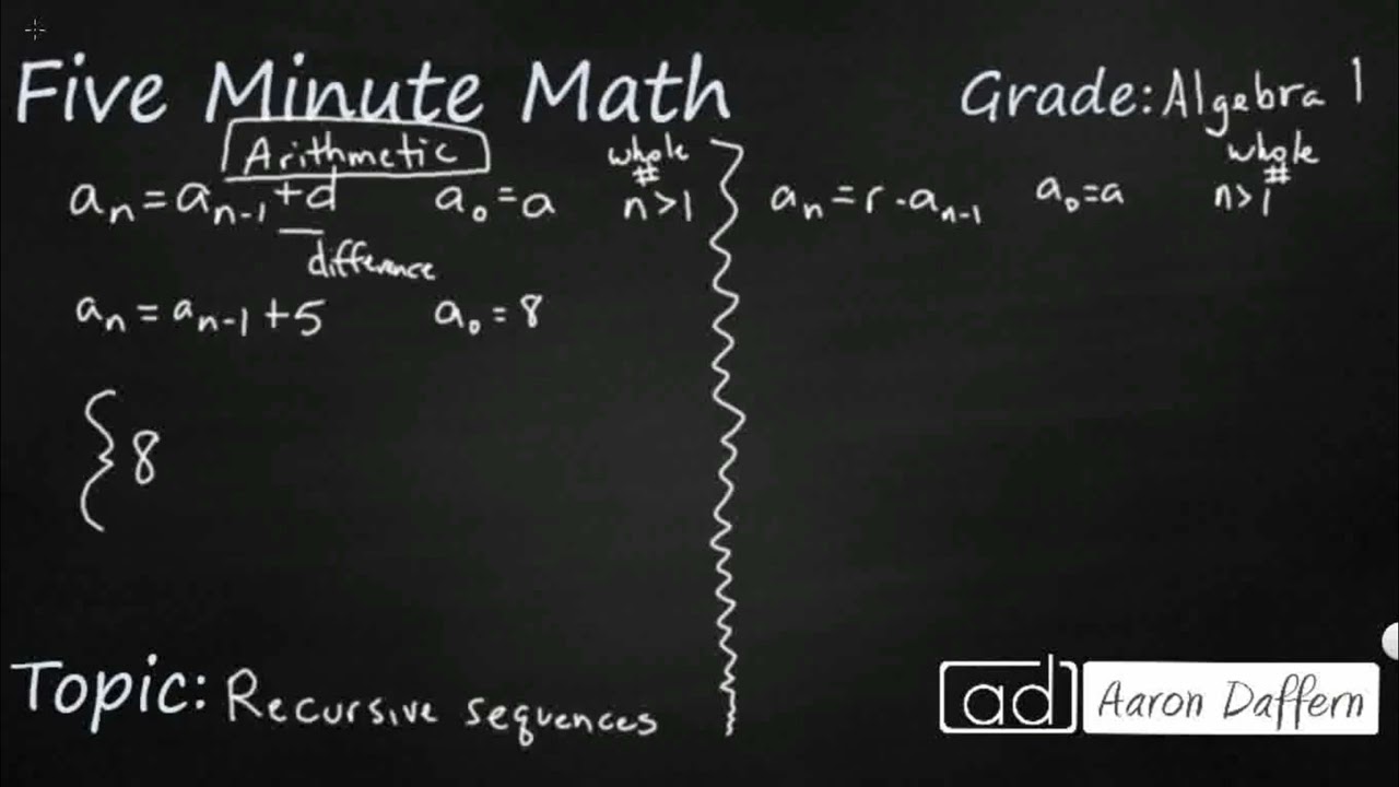 Algebra 1 Recursive Sequences