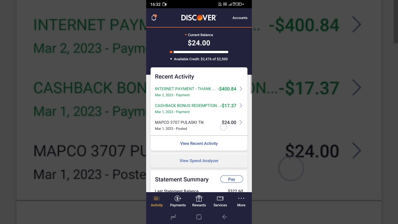 Quickly check credit score with discover