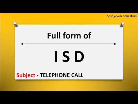 ISD ka full form | Full form of ISD in English | Subject - TELEPHONE CALL