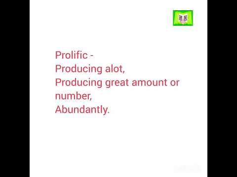Today's word - Prolific meaning and example. #meaning#example#prolific#shorts