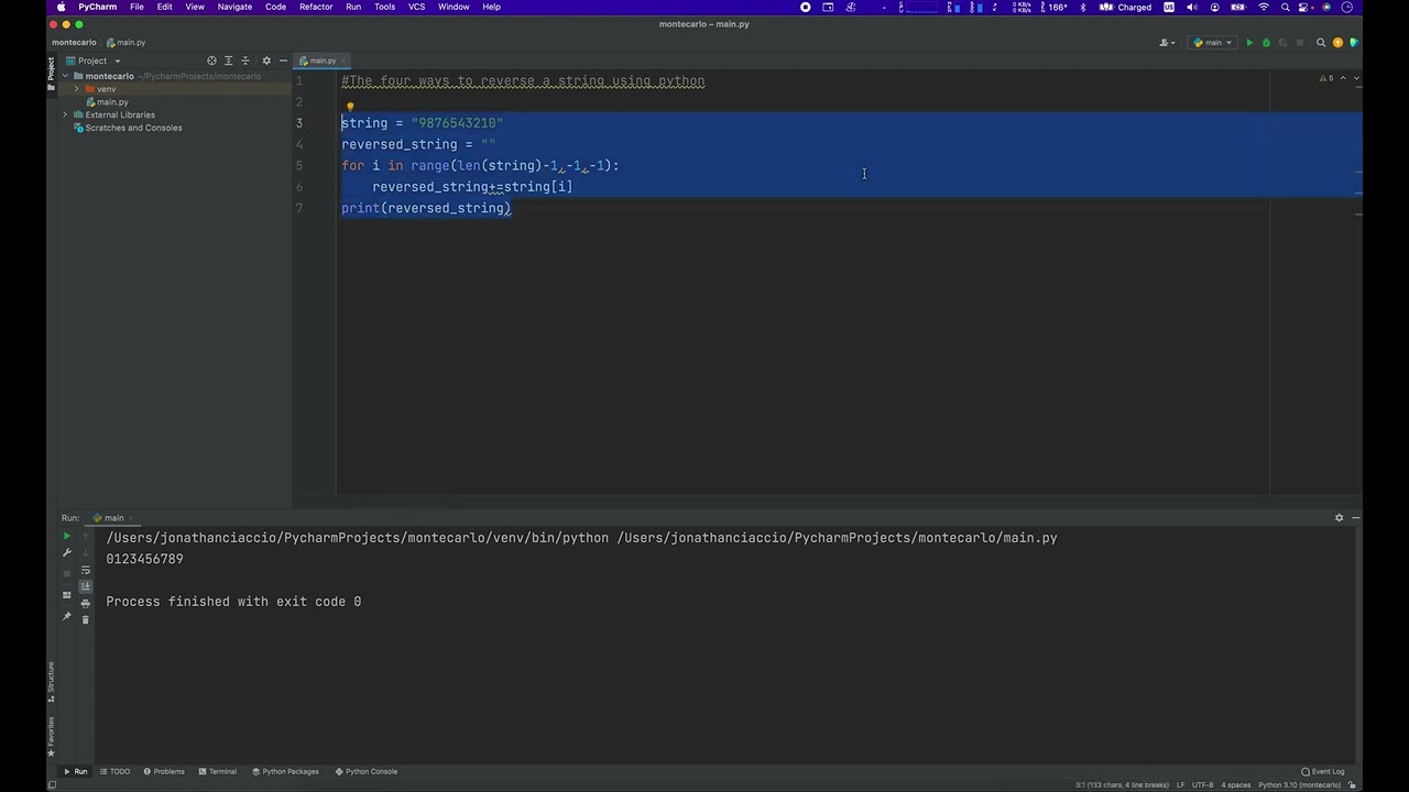 4 Ways to reverse a string in Python. Slicing, join, loop, and recursion