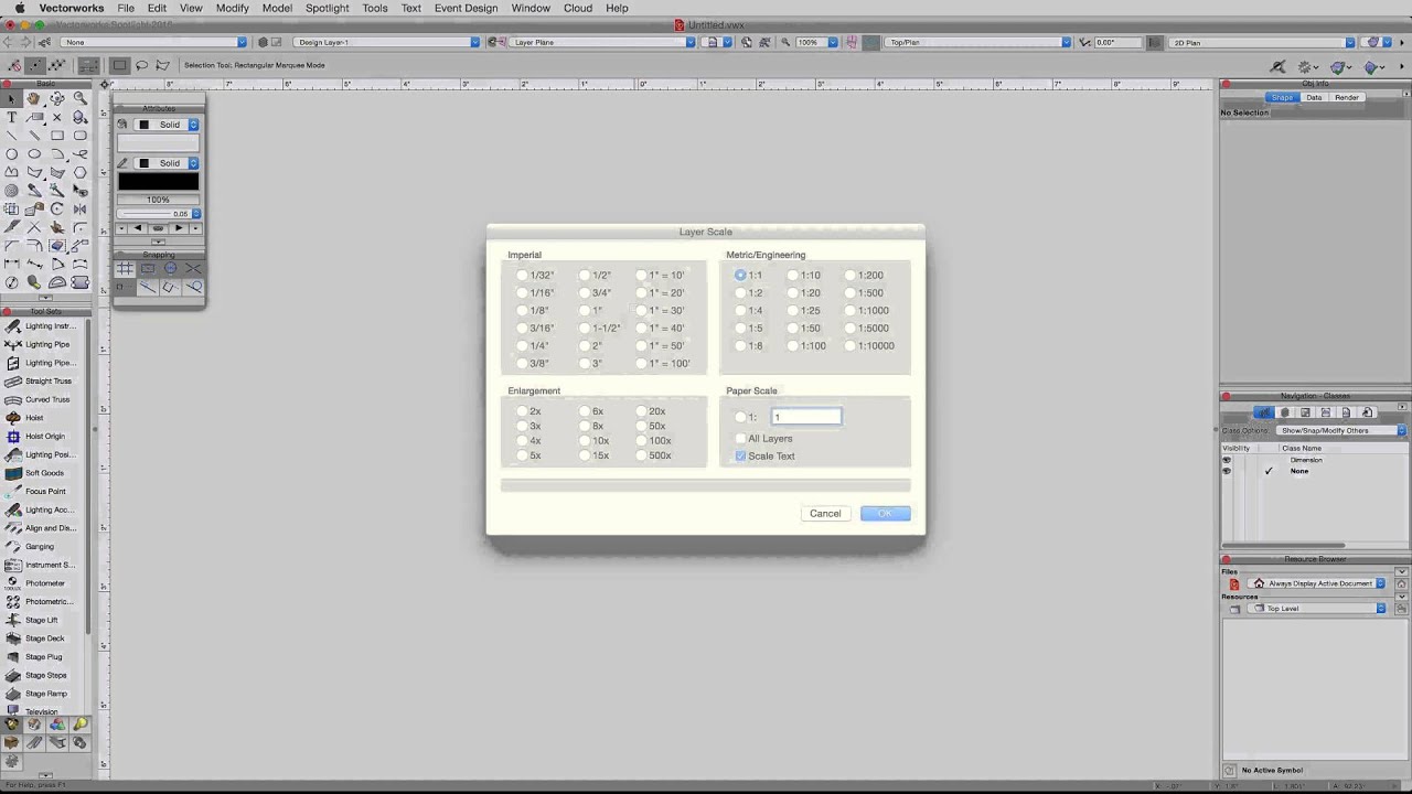 GSG - Vectorworks Spotlight 2016 - 01 Document Setup