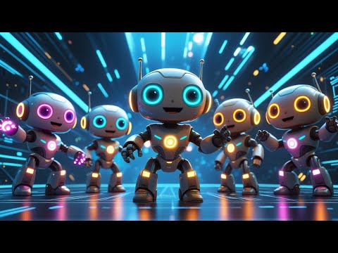 5 Little Robots 🚀🤖 | Fun Robot Song for Kids | Sing Along, Dance & Learn | Nursery Rhyme