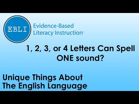 Concept 1: The Unique Things About the English Language: 1,2,3,4 Letters Can Spell a Sound