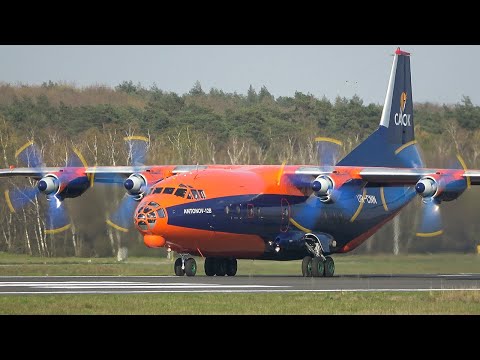 AN12 Departure with a Smoke Trail - AN12 Landing and Takeoff (4K)