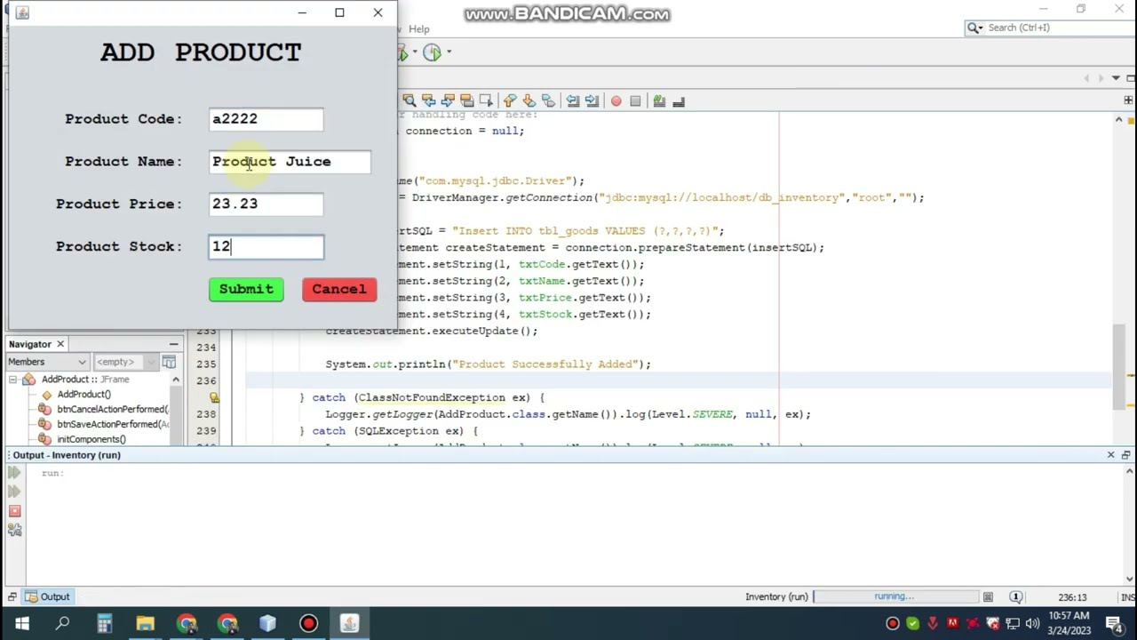 Java MySQL INSERT (connection using JDBC Driver) [part 1]
