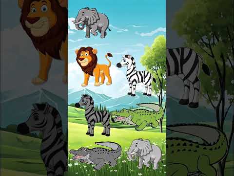 guess the animal picture #elephant #leon #zebra #crocodile #funny #shots #animals #animation