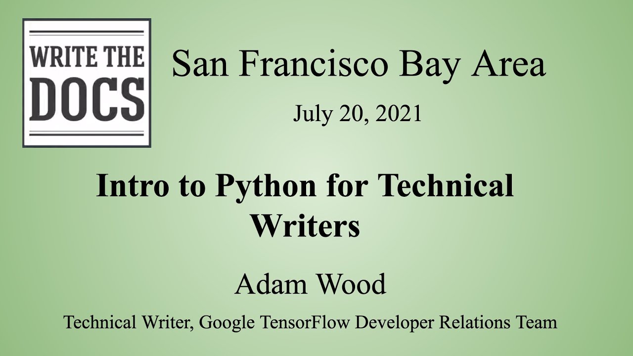 Intro to Python for Technical Writers