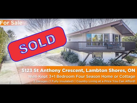 SOLD - One of a Kind 3 Bedroom Home or Cottage | Steps to Beach in Lambton Shores, Ontario