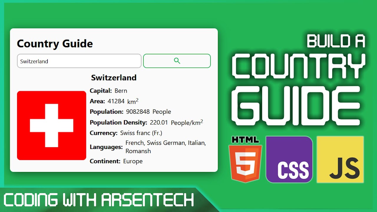 Build a Country Guide App using JavaScript & REST API!