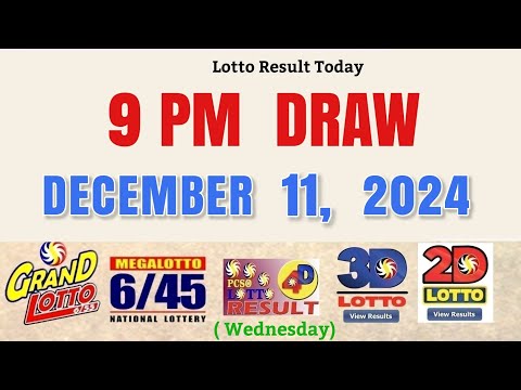 Lotto Result Today 9pm December 11 2024 PCSO