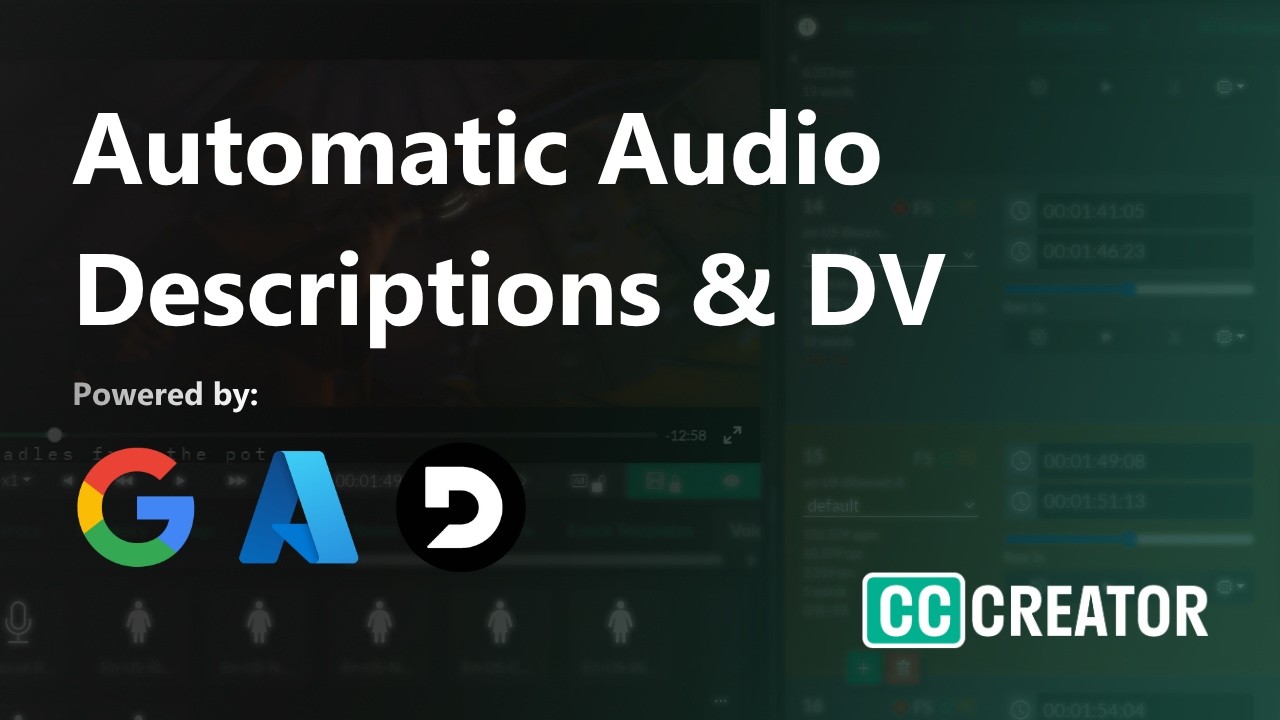 Automatic Audio Description Script Generation — Closed Caption Creator Tutorial