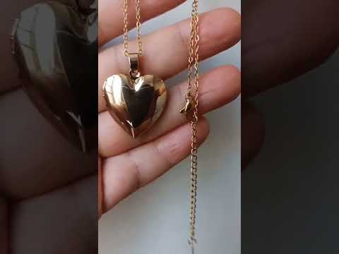 Fashion Custom Photo Heart Locket Pendant Necklaces for women 18k Gold Stainless Steel #jewelry