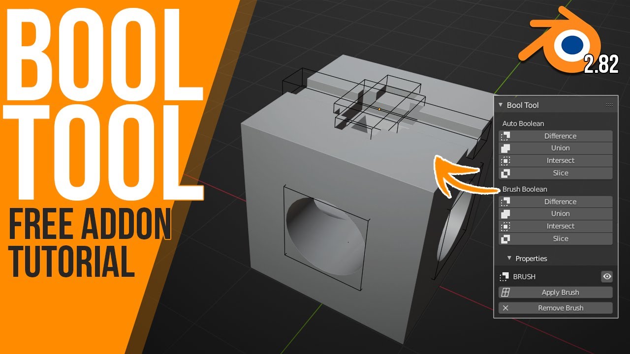 How to work with the Bool Tool | Blender 2.82 - free Addon | Tutorial
