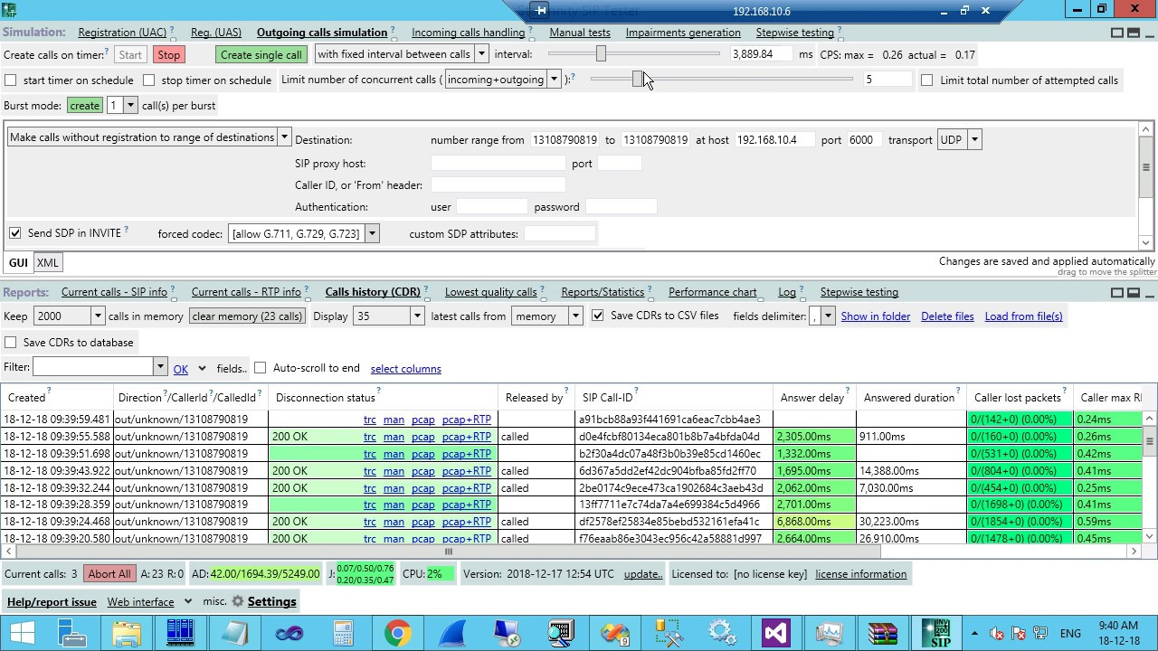 StarTrinity SIP Tester - training session 001 (voip test software)