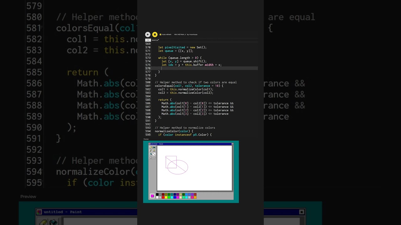 Code MS Paint in JavaScript (Part 24)! #p5js #javascript #codingtutorial #creativecoding #windows95