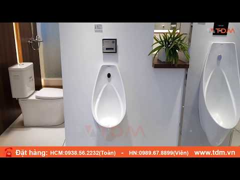 TDM.VN | Review bồn tiểu nam treo tường Caesar U0264 + van xả tiểu A637 cảm ứng giá rẻ nhất