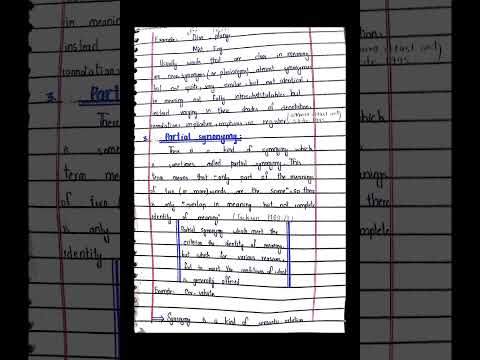 Synonymy & it's types |absolute synonyms|near synonyms|partial synonyms|Semantics#notes#linguistics