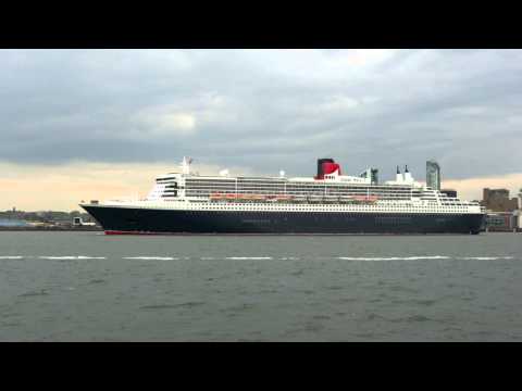 Queen Mary 2 leaving Liverpool