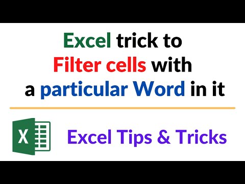 Filter cells that contain a particular text