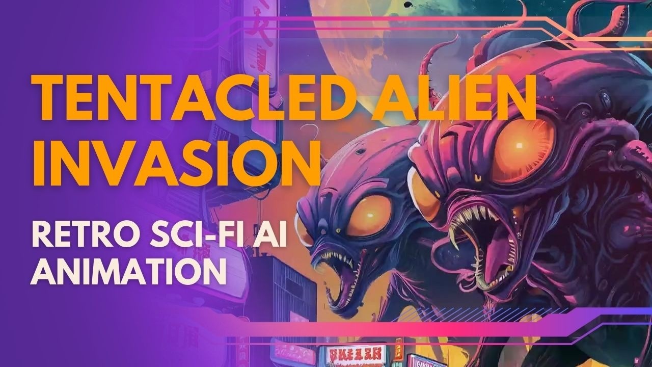 Tentacled Alien Invasion - Retro Sci-Fi AI Animation | Automatic1111, Reforum, SDXL model and Lora