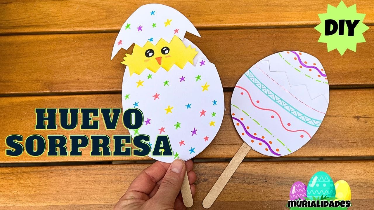 HUEVO SORPRESA - POLLITO MARIONETA | Ideas de Manualidades para PASCUA ...