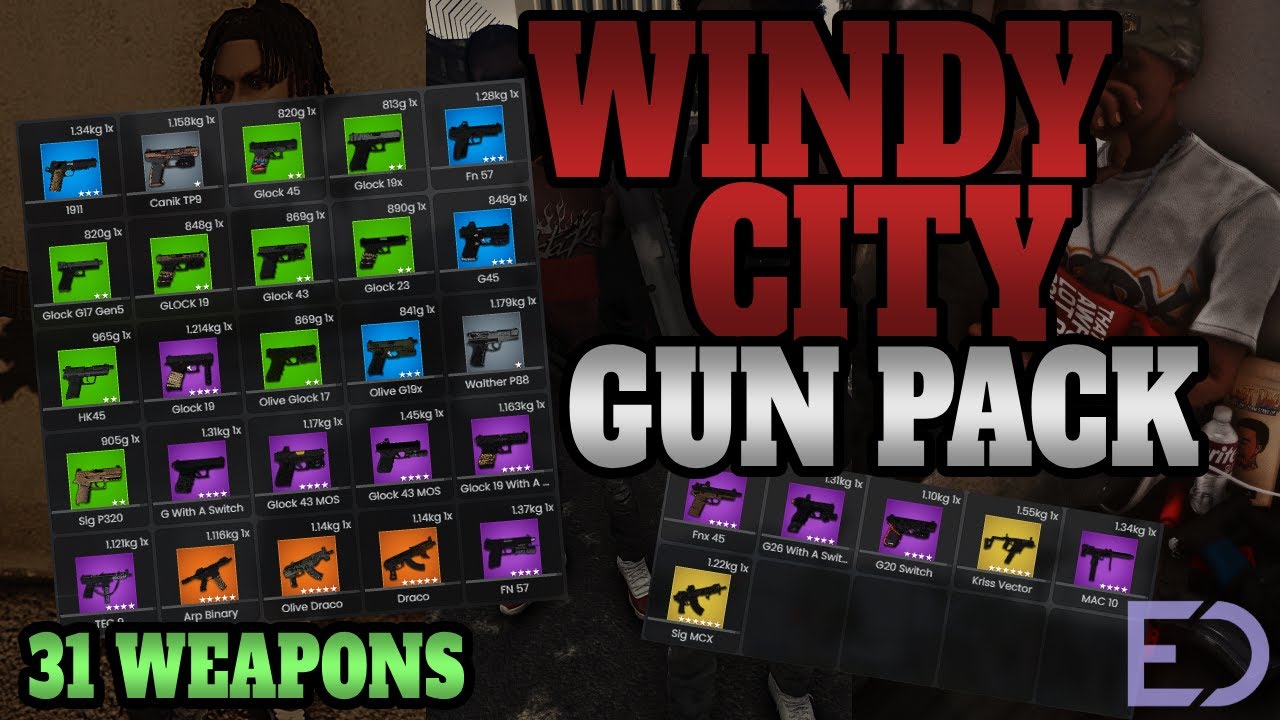 Echo Windy City Weapon pack | 31 Weapons | Gun Pack for FiveM Servers