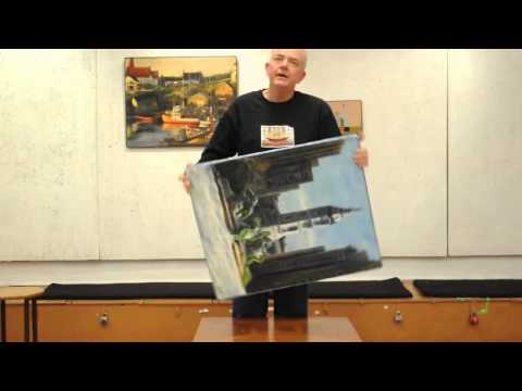 installing a 1 1/2 inch frameband on a medium size canvas 24x30