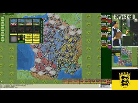 Power Grid - BSW 4-Player Game (France Purple-Blue-Yellow-Aqua, psteinx/funkdoc/zendra/Fanta247)