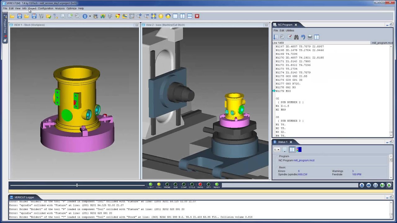 Find and detect errors in VERICUT CNC simulation software