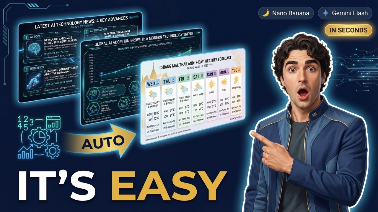 Nano Banana + Gemini Flash: Turn Live Data Into Infographics Instantly