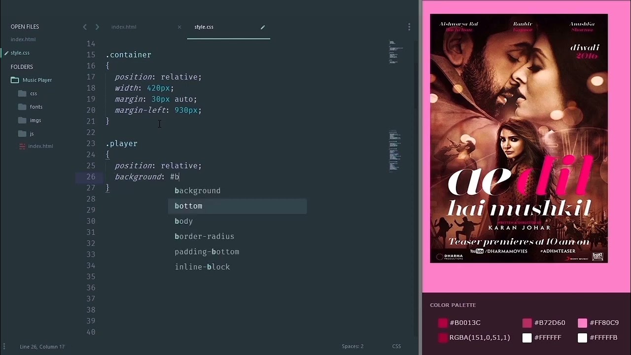 How To Make Music Player Using HTML CSS JavaScript @codefrog