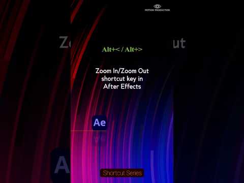 Zoom In/Zoom Out Shortcut key in After Effects