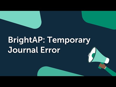BrightAccountsProduction: Temporary Journals Error