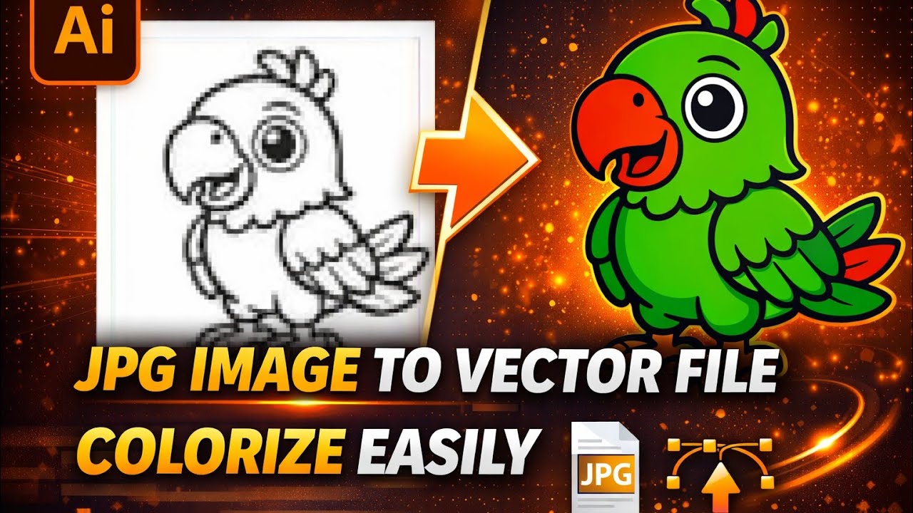 Convert JPG to Vector in Illustrator + Color Fill | Complete Guide 2026