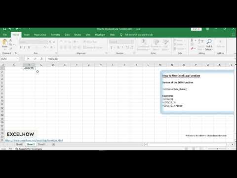 How to Use Excel Log Function