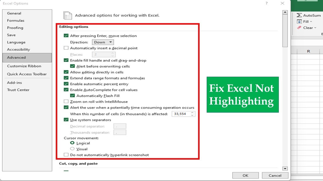 Fix Excel Not Highlighting Cells In Formula