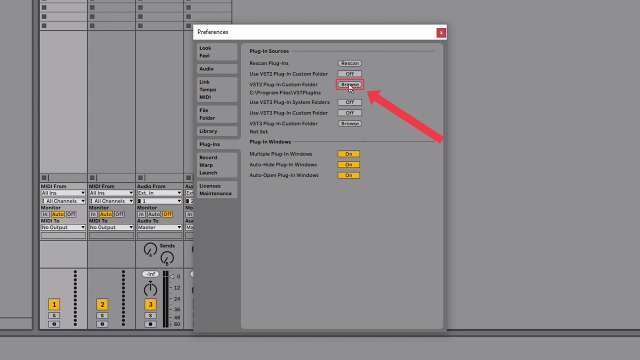 VST Plug-in Administration in Ableton Live (Windows)