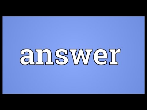 Answer Meaning