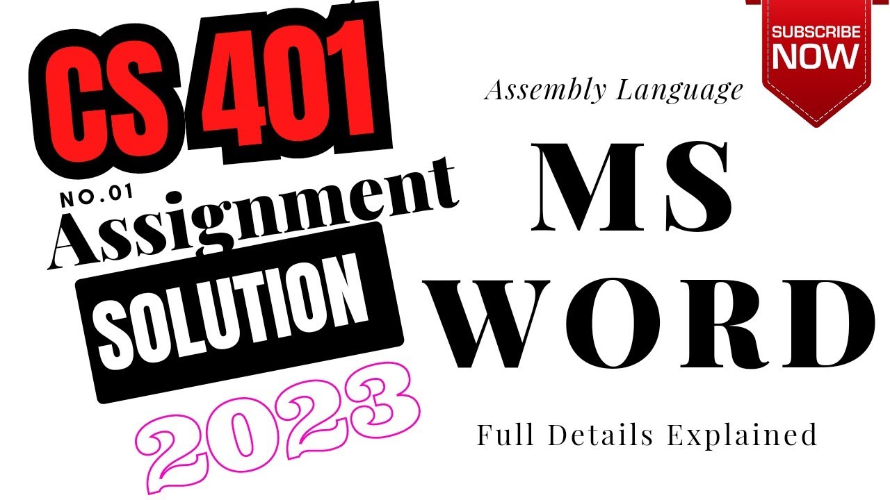 CS401 Assignment 1 solution spring 2023|| cs 401 assignment 1 solution in ms word file