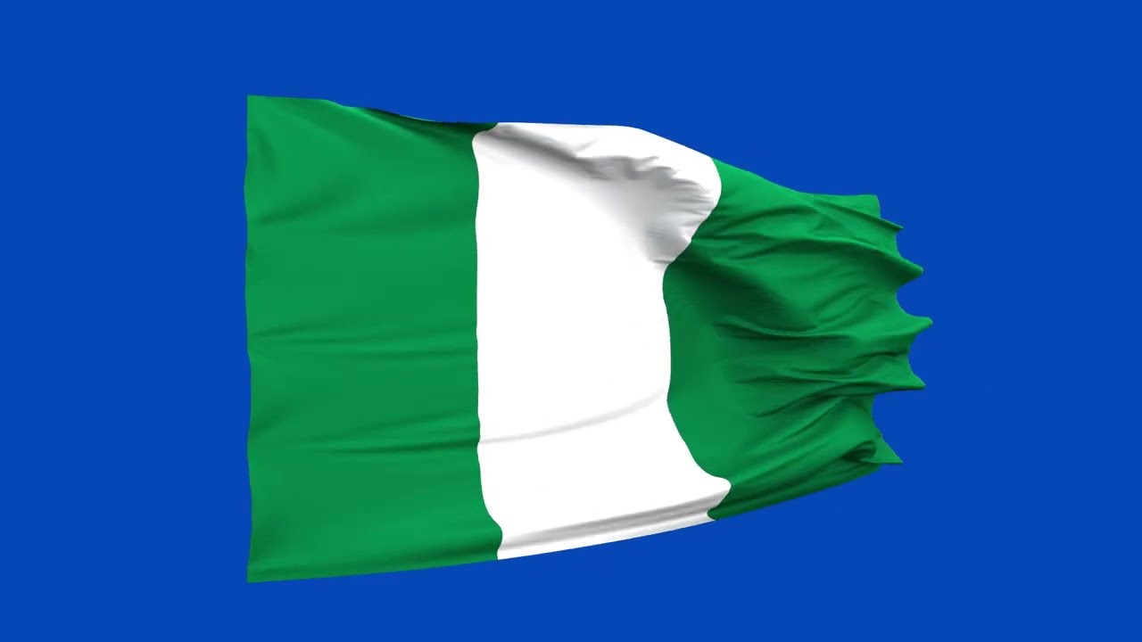 Nigeria Flag green screen | blue screen | chroma key