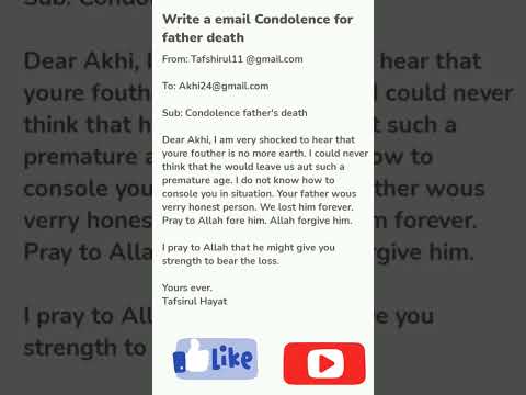 write a email Condolence for father death #english #email #civilserviceexam #upsc #religion