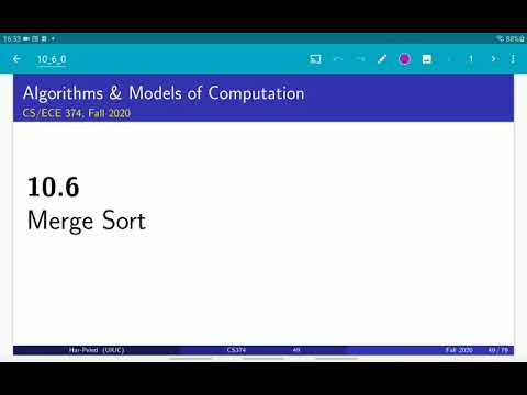 UIUC CS 374 FA 20: 10.6. Merge sort