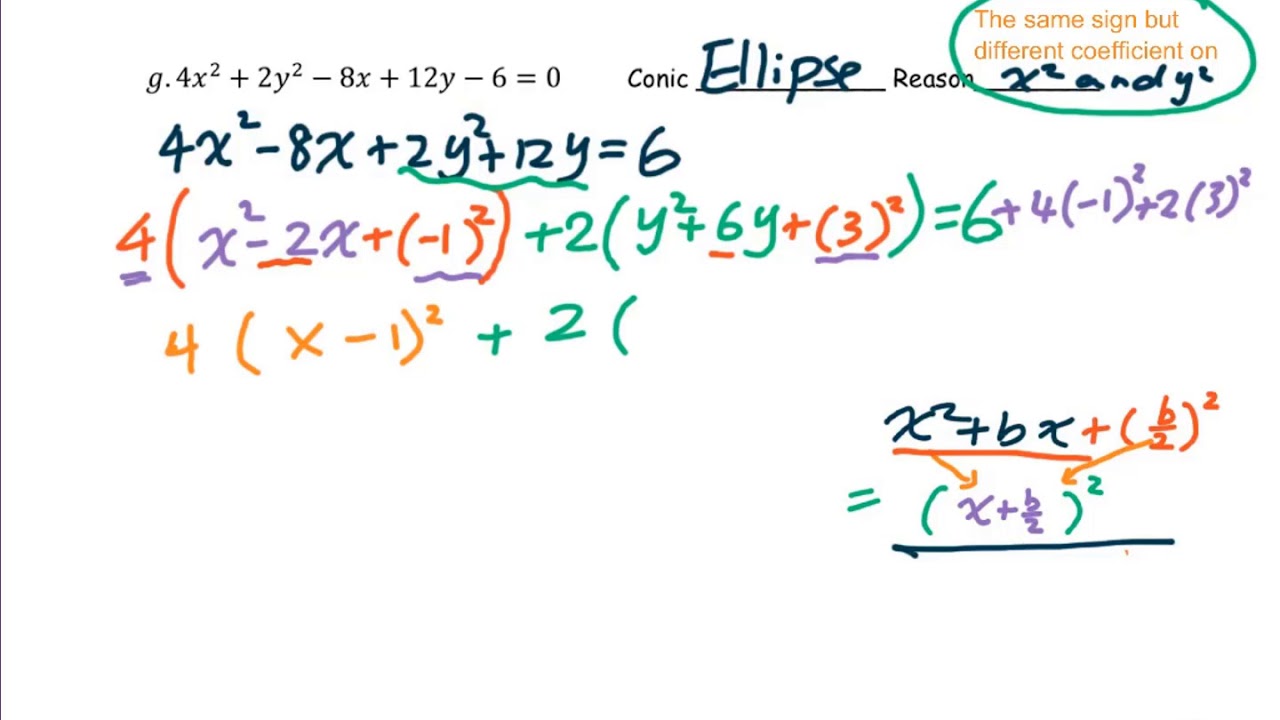 Practice for Classifying Conic Sections