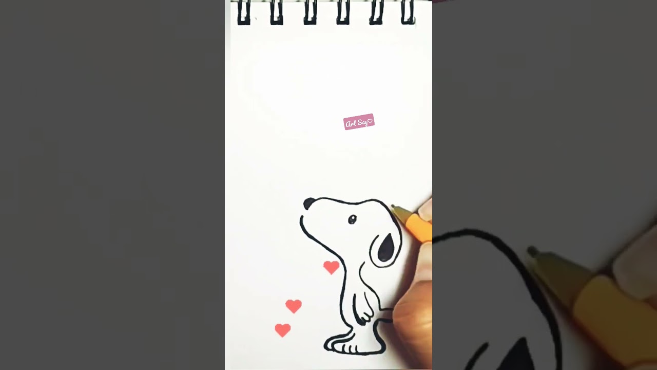 SNOOPY TE QUIERO #snoopy #tequieromucho #iloveyou  #drawingtutorial #fyp #dibujo #drawing #art