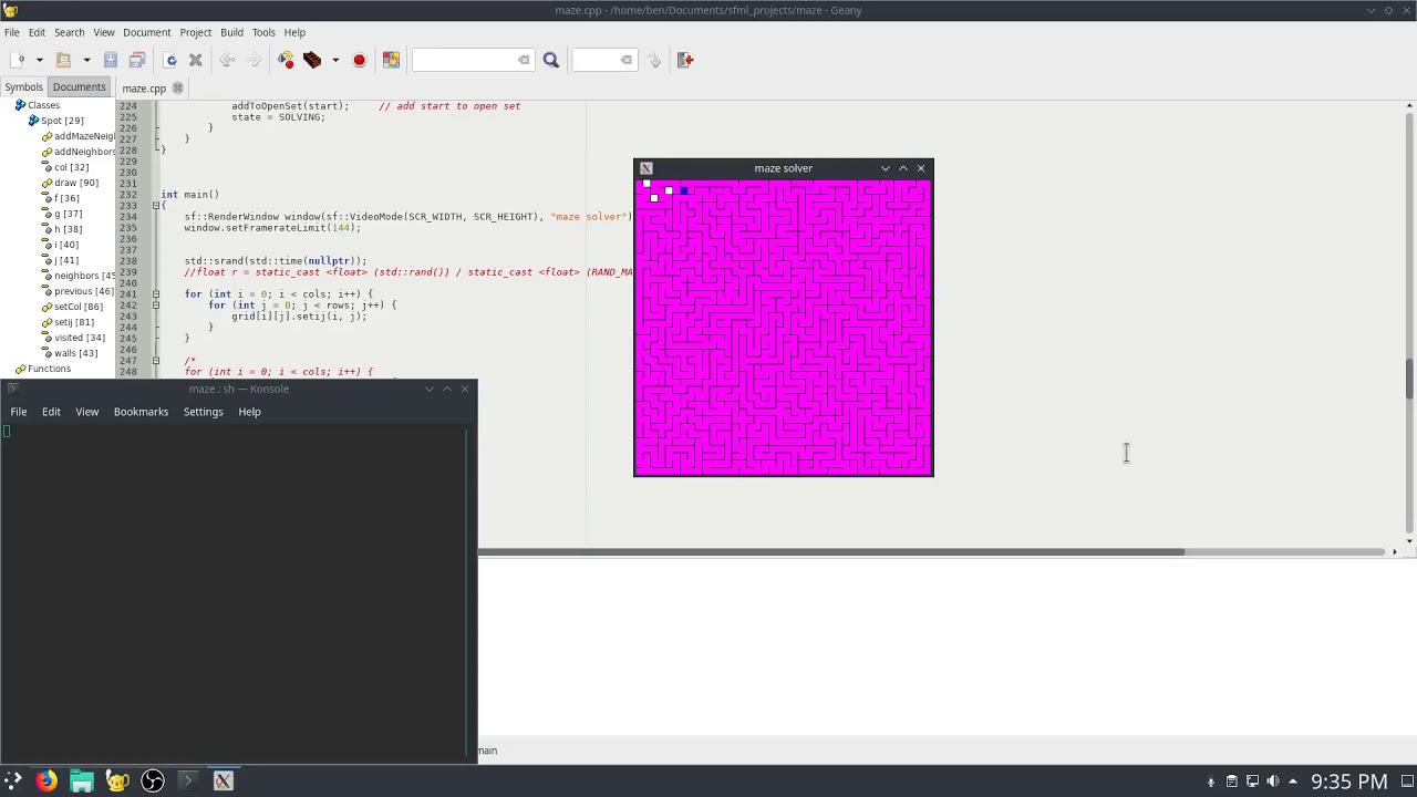 Maze generator and solver in SFML