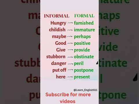 Formal Vs Informal Words|| Synonyms #learning #youtubeshorts #shortsfeed #shorts #education