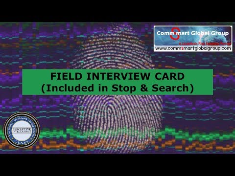 Field Interview Card - (Stop & Search Information)
