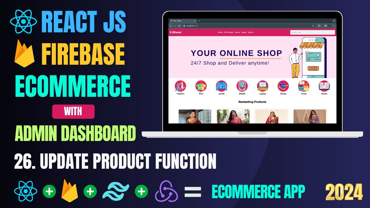 Build Ecommerce App with React And Firebase | Update Product | React Projects For Beginners #26